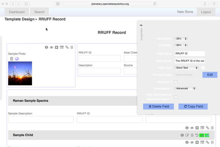 Field Options Window | Open Data Repository