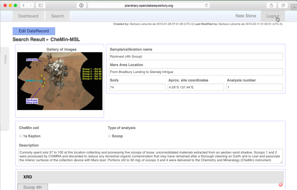 Chemin-MSL Example | Open Data Repository